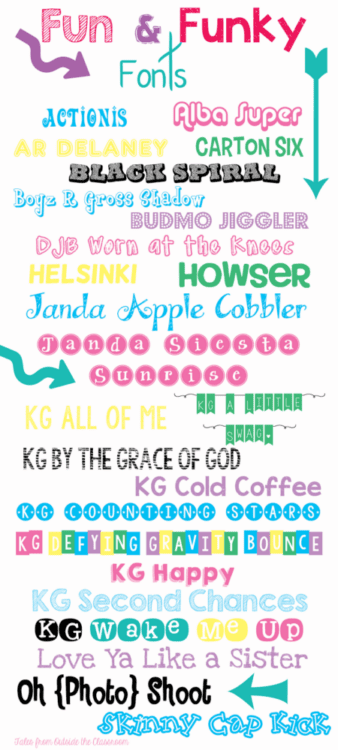favorite-fun-fonts - Tales from Outside the Classroom