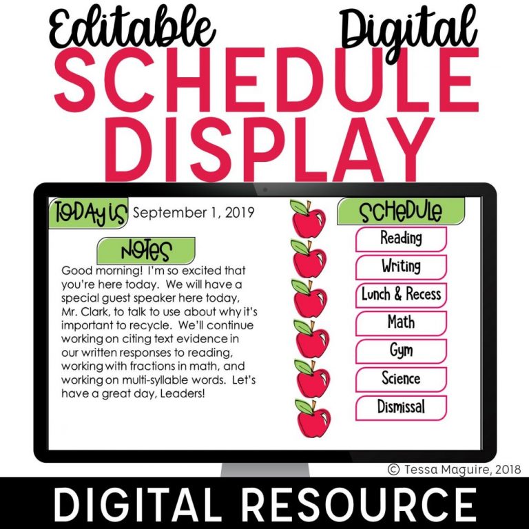 Daily Schedule Display - Tales from Outside the Classroom