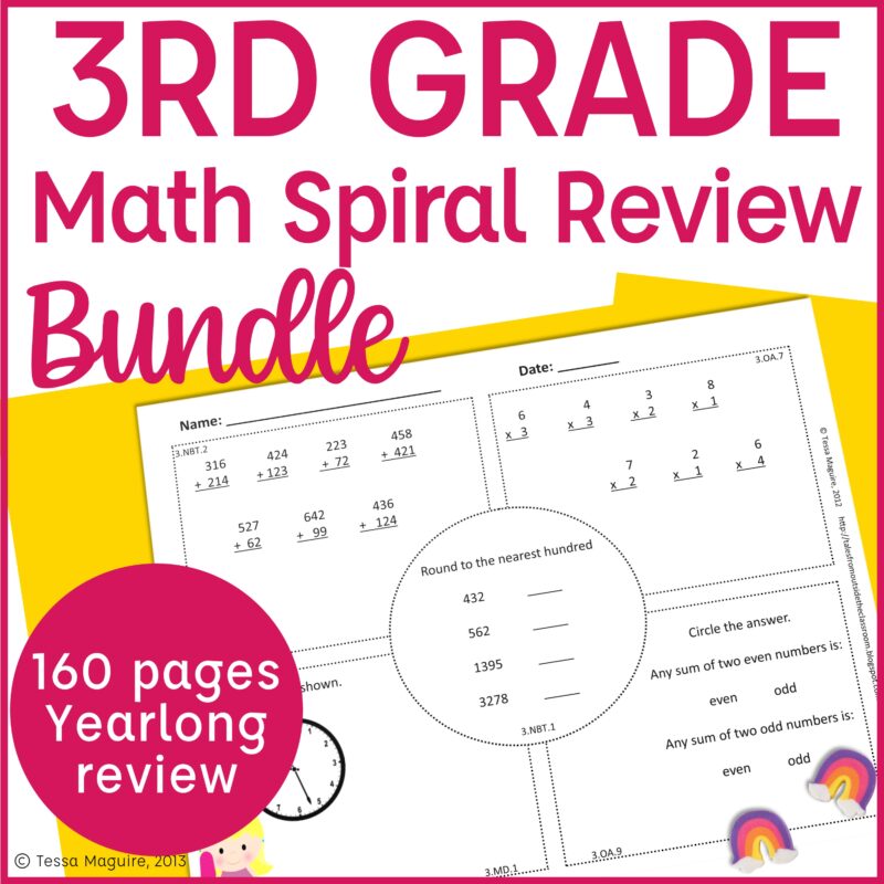 3 Math Spiral Review Warm Up Bundle - Tales from Outside the Classroom